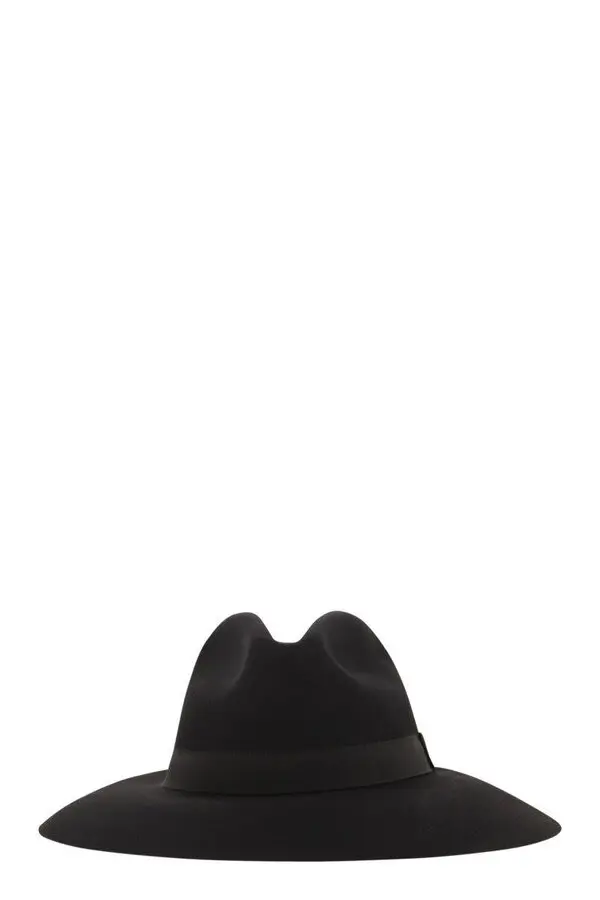 FAY Wide-brimmed Wool Felt Hat - Black