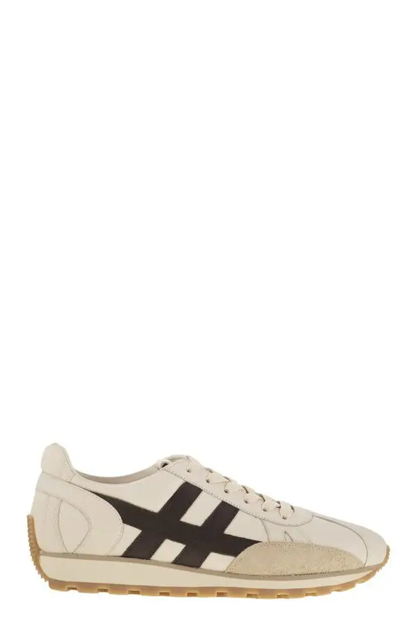 Hogan 86er Leather Trainers - Ivory/brown