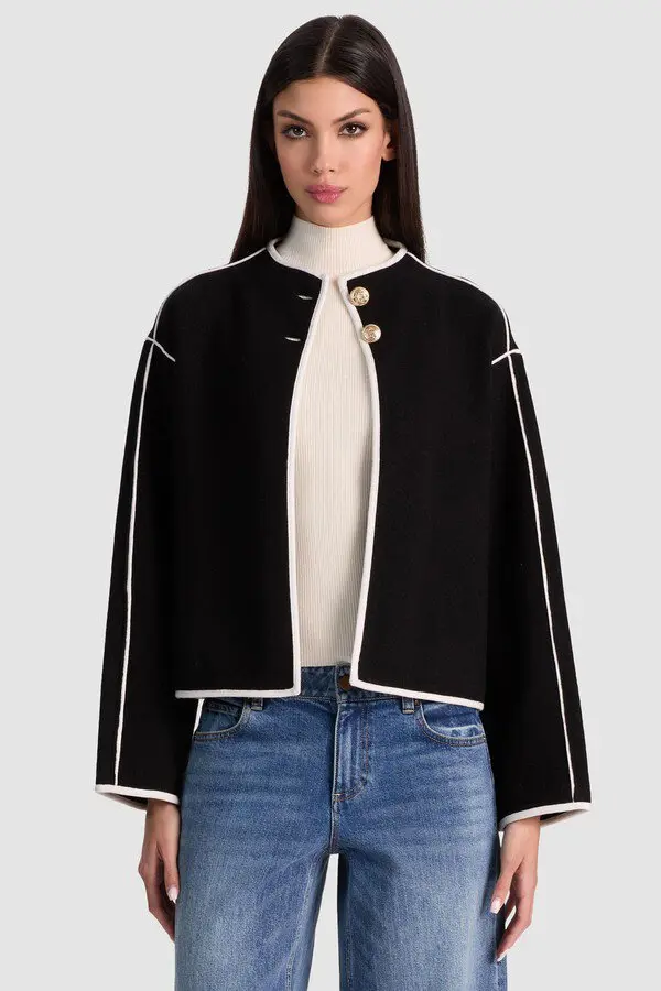 Alice + Olivia Pearson Wool Sweater Jacket