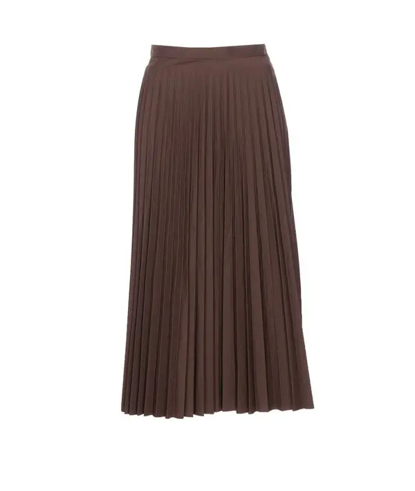 MAISON MARGIELA Midi Pleated Skirt - Brown