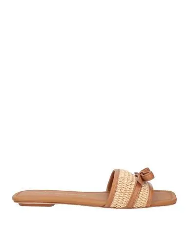STUART WEITZMAN Leather And Raffia Slides