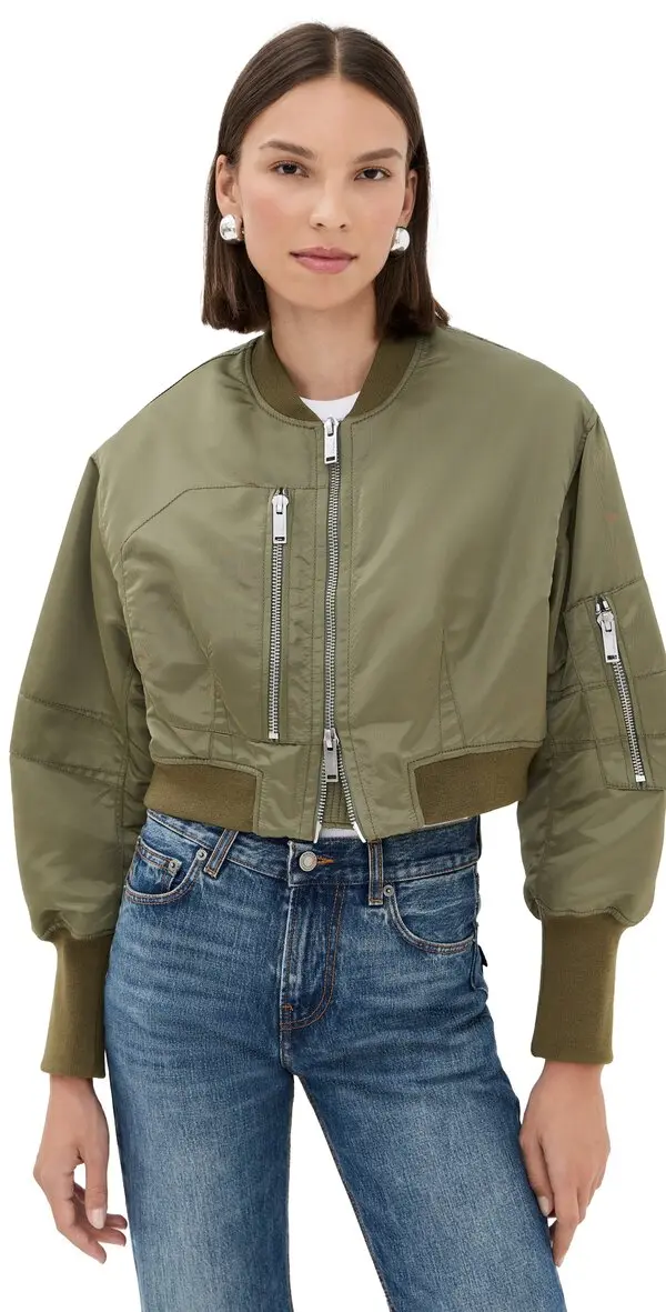 3.1 Phillip Lim Nylon Cropped Bomber