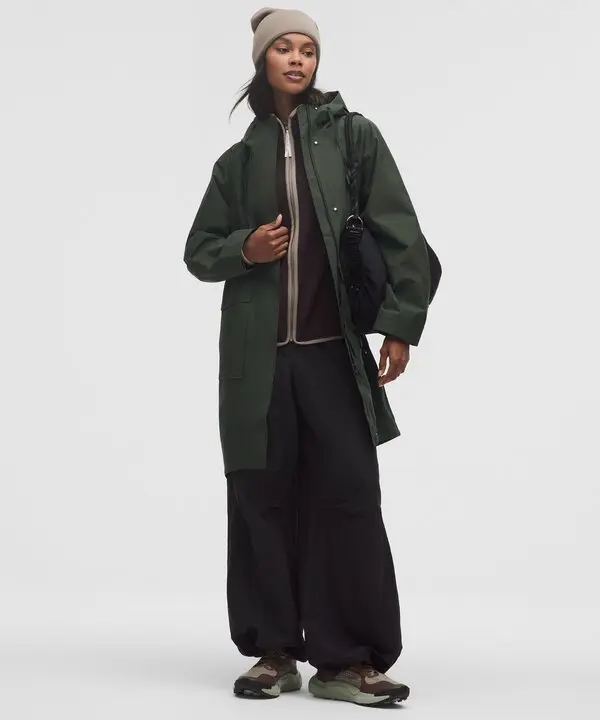 Lululemon Waterproof Fishtail Rain Coat - Rainforest Green