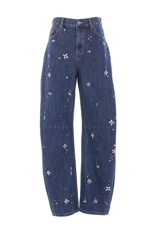 SELF-PORTRAIT Barrel-leg Jeans - Blue