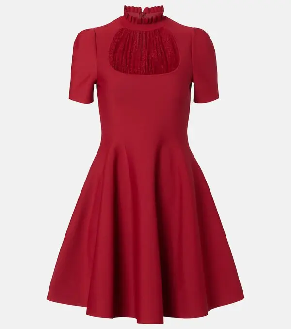 Alexander McQueen Lace-trimmed Minidress - Burgundy