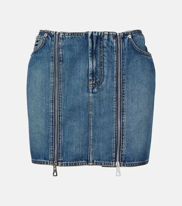 Jean Paul Gaultier Denim Miniskirt - Blue