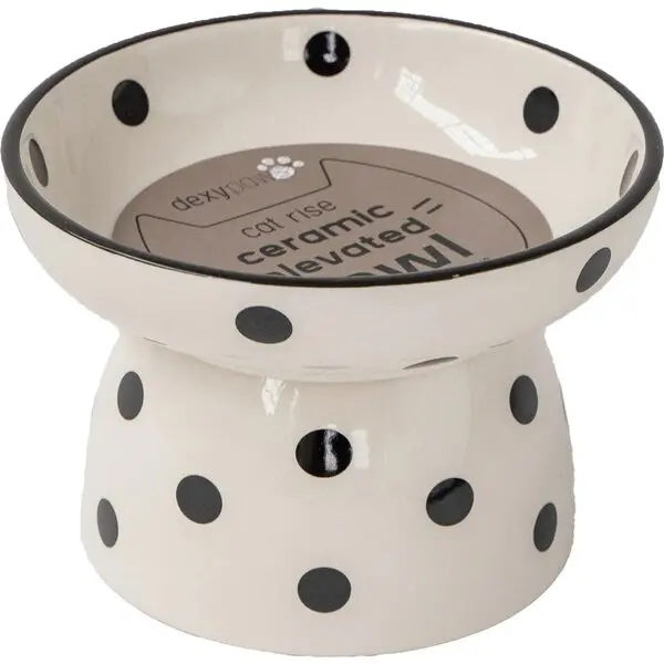DEXYPAWS Elevated Ceramic Cat Bowl