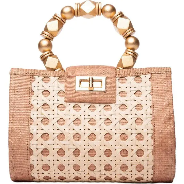SOLI & SUN Mila Rattan Woven Handbag