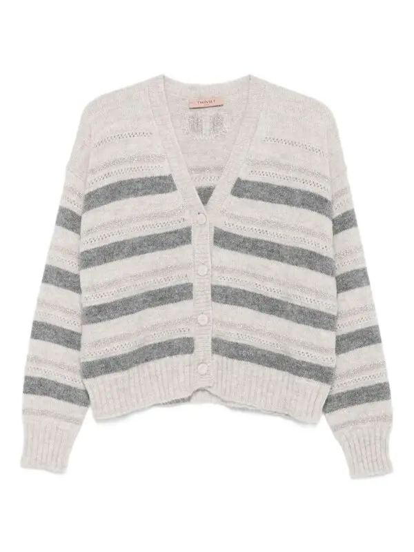 TWINSET Striped Button-front Sweater