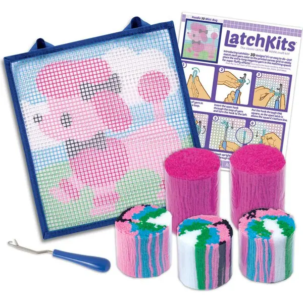 LATCHKITS Poodle 3d Mini-rug Craft Activity Kit
