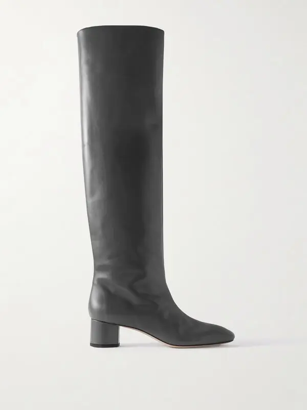 AeydĒ Willa Leather Over-the-knee Boots - Gray