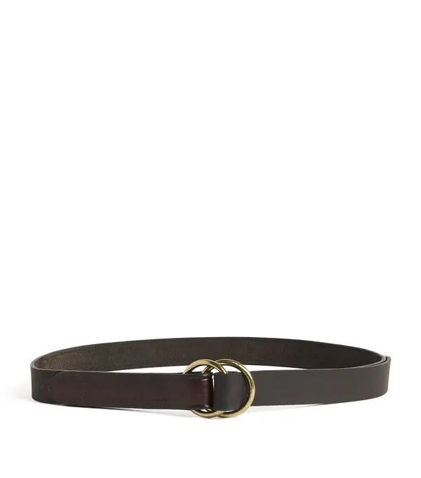 Eleventy Suede Belt With Double-ring Closure