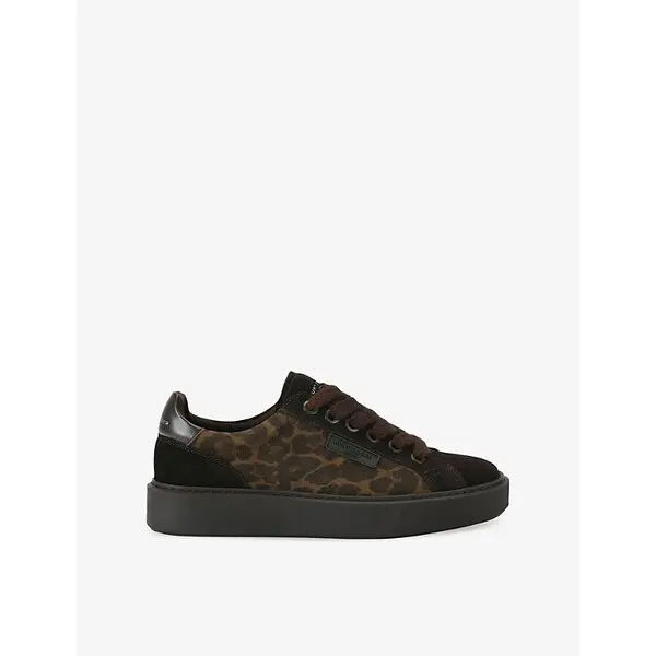 Kurt Geiger Albion Leopard Suede Trainers