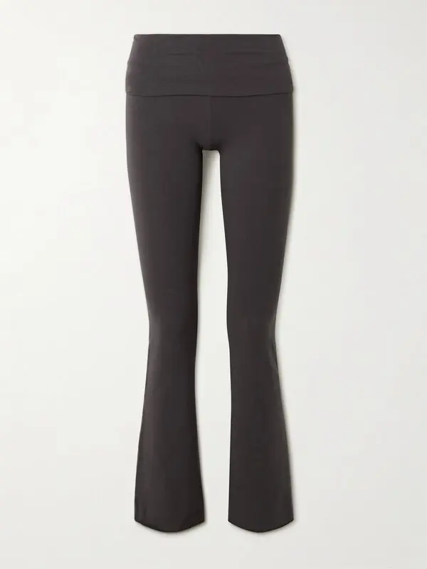 SKIMS Stretch-cotton Jersey Foldover Pants - Gray