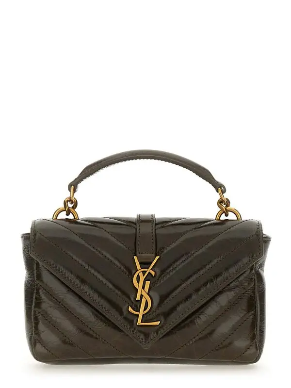 Saint Laurent Mini College Chain Bag - Beige