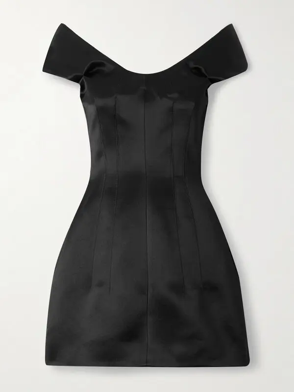 Alexander McQueen Off-the-shoulder Satin Mini Dress