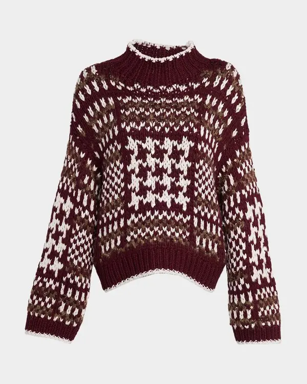 Brunello Cucinelli Cashmere Nordic Sweater - Red