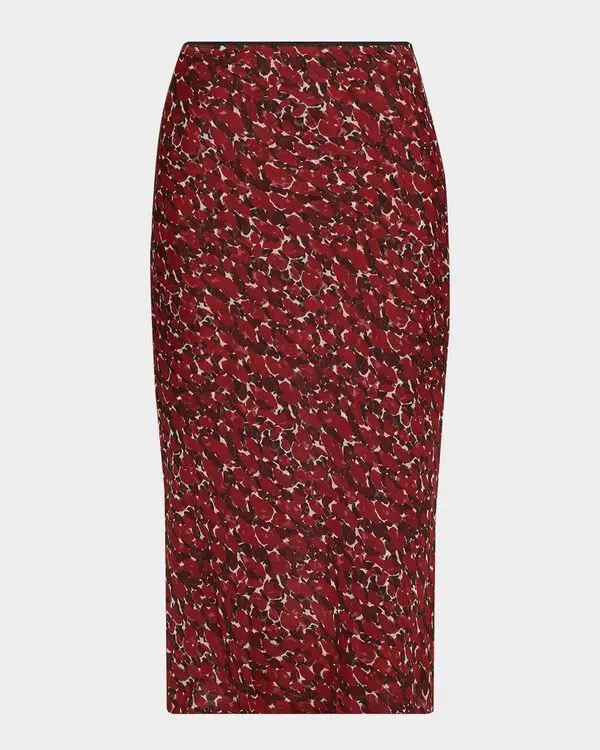 Saint Laurent Printed Cotton-silk Midi Skirt
