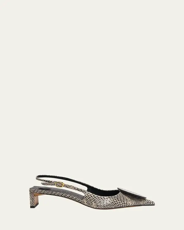 Jacquemus Les Duelo Snake-effect Slingback Pumps