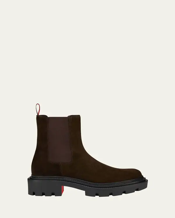 CHRISTIAN LOUBOUTIN Devon Lug-sole Chelsea Boots - Dark Brown