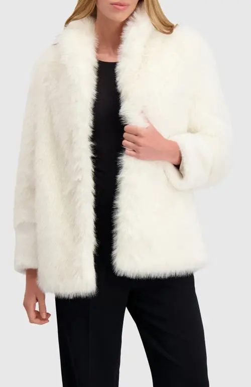 LYLA GRANT Faux Fox And Mink Jacket - White
