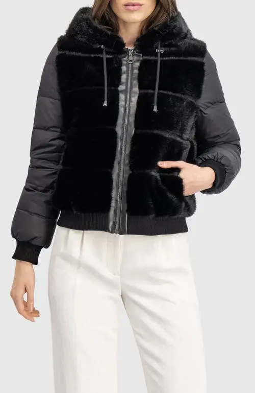 LYLA GRANT Fur-free Mink Hooded Jacket