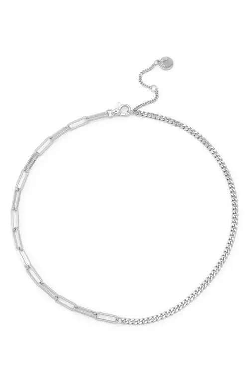 All Saints Mix Chain Necklace - Rhodium