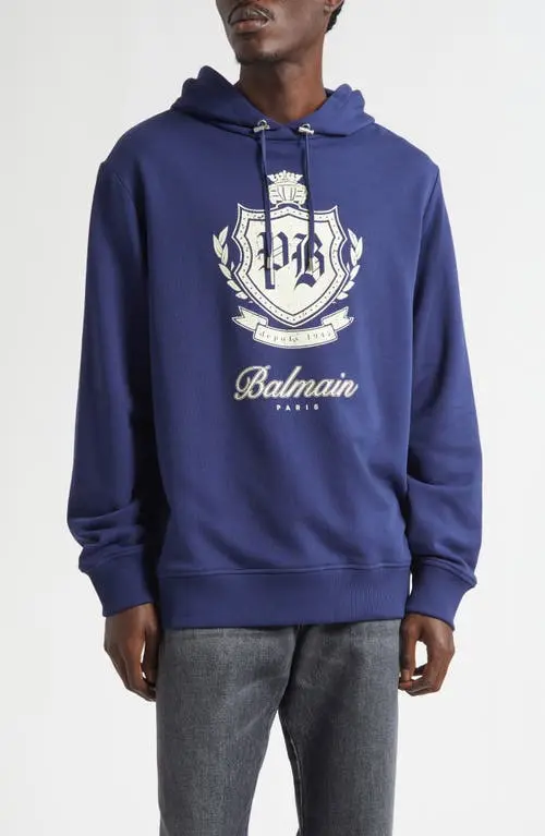 Balmain Cotton French-terry Hoodie With Flocked Logo
