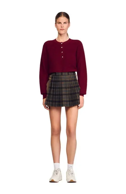 Sandro Wool And Cashmere Sweater - Bordeaux