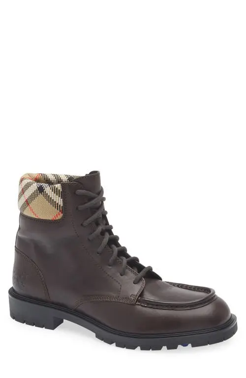 Burberry Rogue Leather Combat Boots - Log