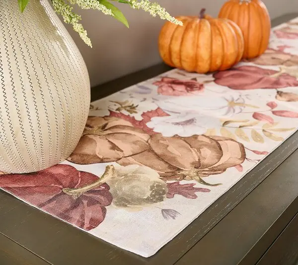 HOME REFLECTIONS Linen Harvest Table Runner