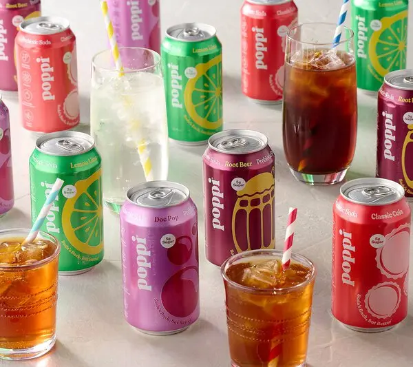 POPPI 12oz Cans 5g Sugar Soda Classics Party Pack