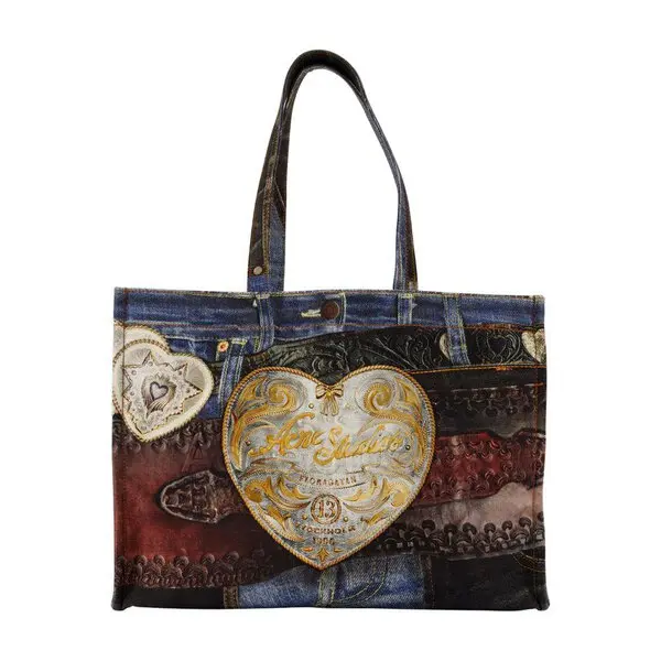 Acne Studios Cowboy Heart Buckle Shopper Bag - Multicolor