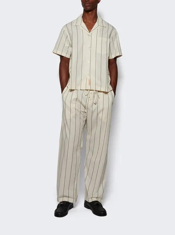 BODE Celery Stripe Pajama Pants Cream And
