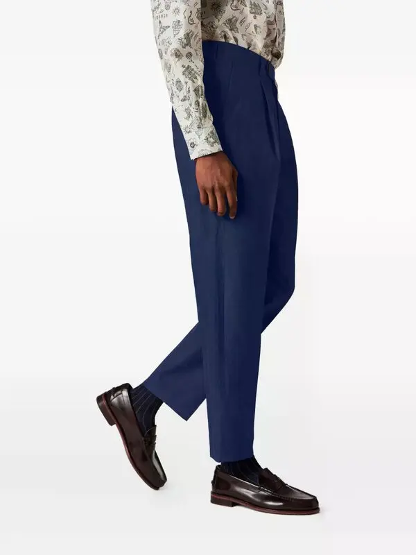 Paul Smith Pleated Cotton-linen Trousers
