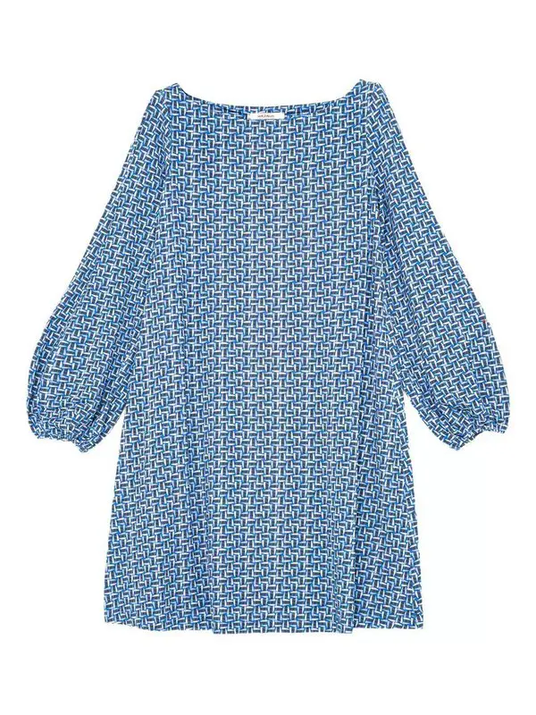 Malìparmi Geometric-print Puff-sleeve Dress