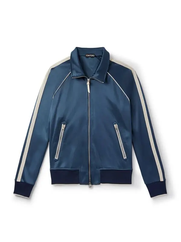 TOM FORD Striped Tech-jersey Track Jacket