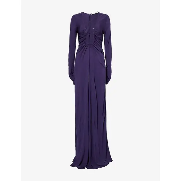 Christopher Esber Arced Palm Woven Maxi Dress