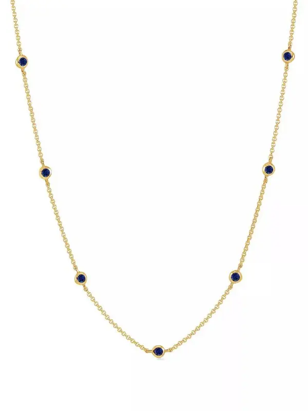 DOWER AND HALL 18k Yellow Vermeil Sapphire Chain Necklace - Gold