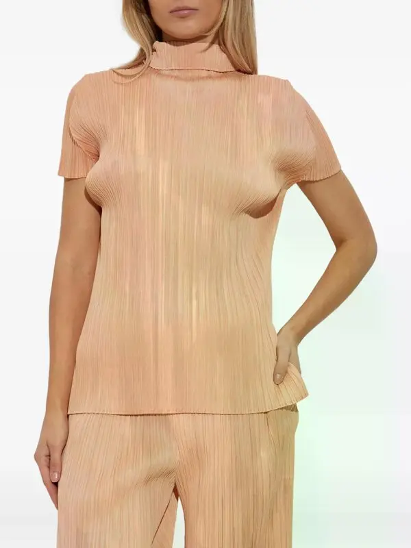 Issey Miyake Pleated High-neck Blouse