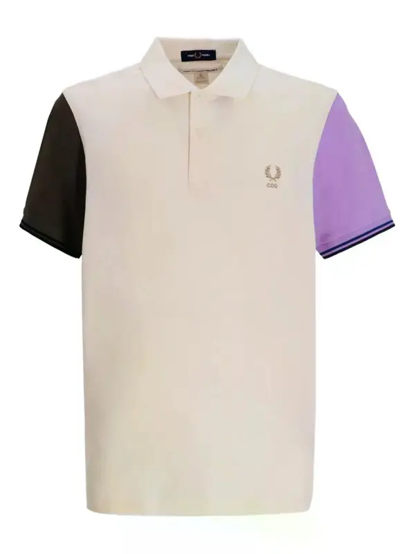 Comme Des Garçons Colour-block Cotton Polo Shirt - Neutrals