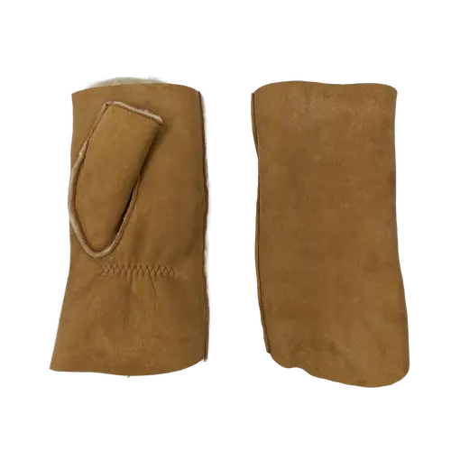 AGNELLE Denise Shearling Lambskin Fingerless Gloves