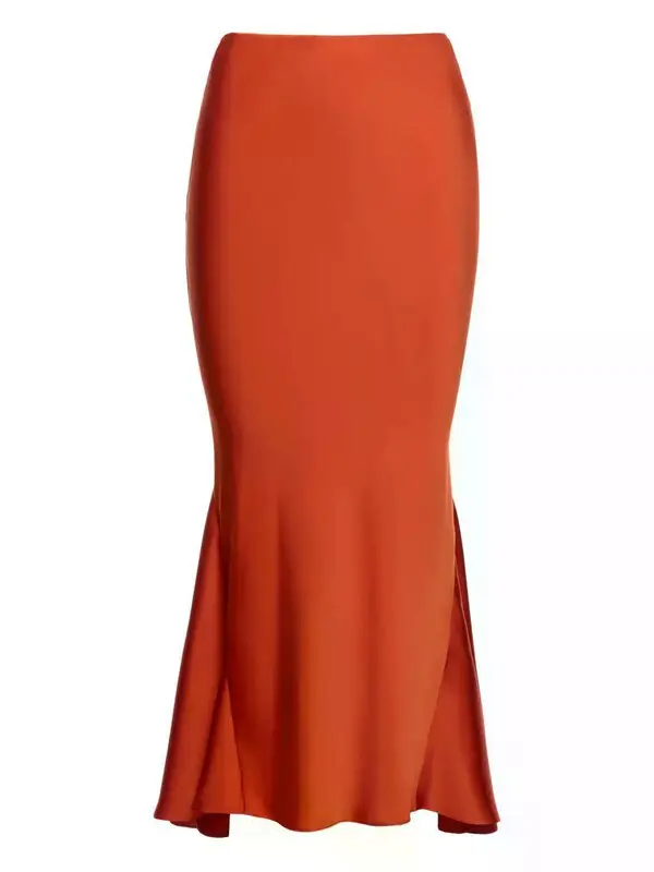V:PM ATELIER Terra Satin Fishtail Midi Skirt