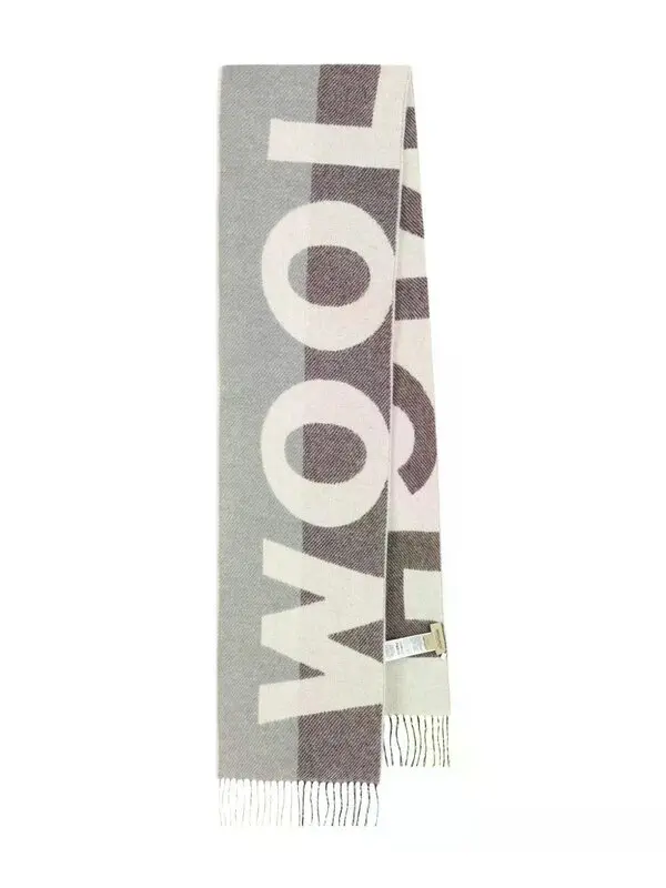 Woolrich Logo Fringed Scarf