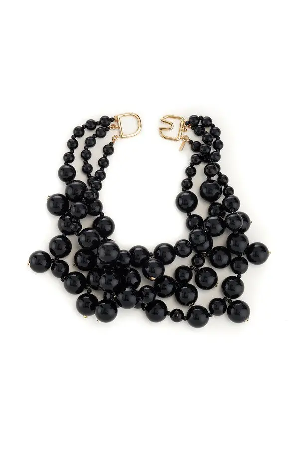 KENNETH JAY LANE Cluster Drops Necklace - Black