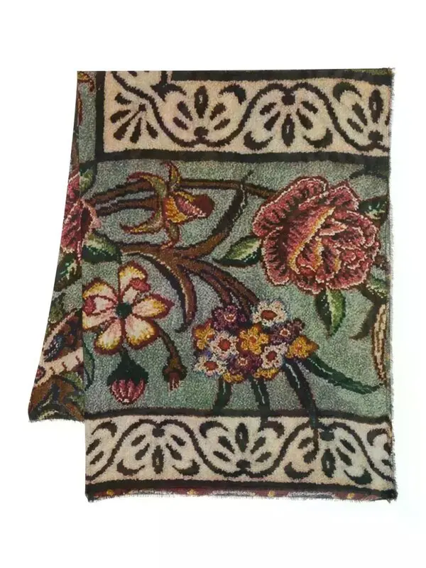 Faliero Sarti Moca Floral-patterned Scarf