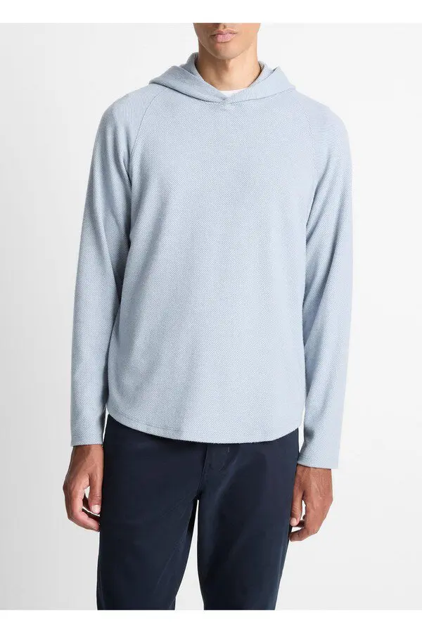 Vince Broken Twill Pullover Hoodie - Blue