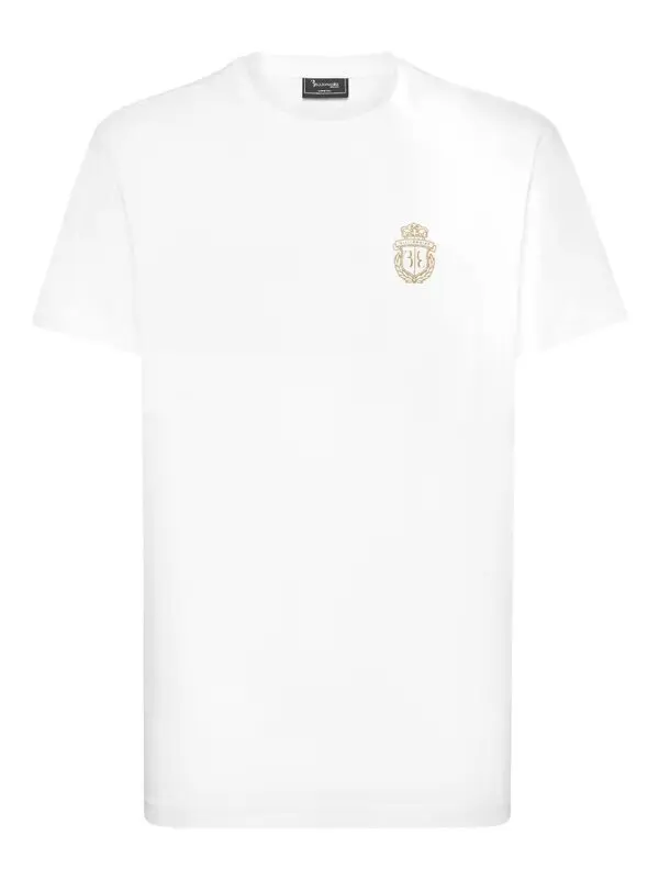 BILLIONAIRE Crest Round-neck T-shirt - White