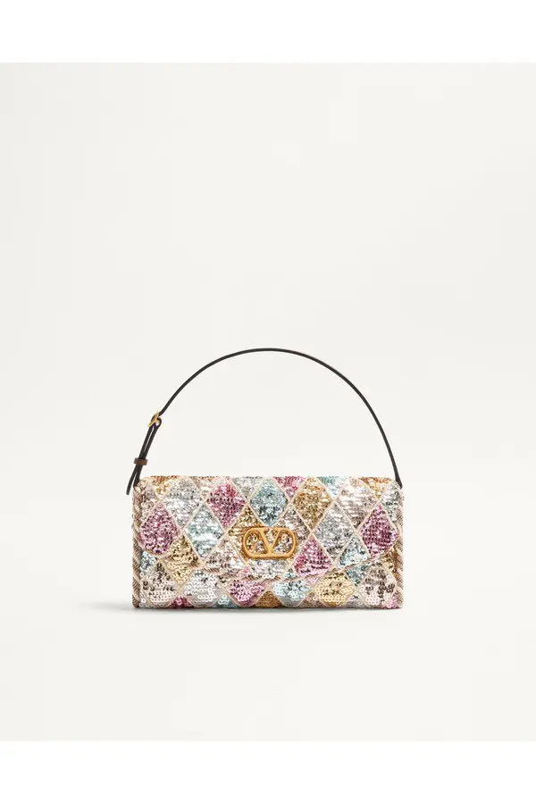 Valentino Garavani Vain Soft Small Shoulder Bag With Rhombelle Embroidery