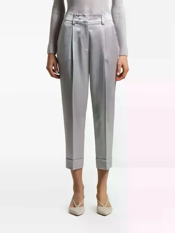 Peserico Pleated-front Satin Trousers
